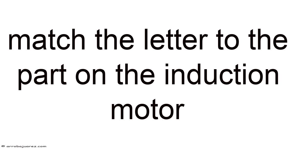 Match The Letter To The Part On The Induction Motor